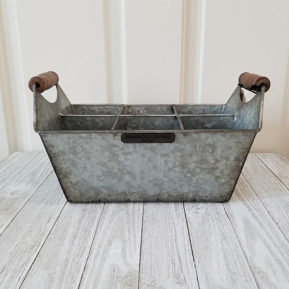 Magnolia | Accents | Magnolia Home Galvanized Tool Caddy 6 Compartment ...